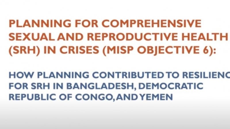 Planning for Comprehensive Sexual and Reproductive Health (SRH) in ...